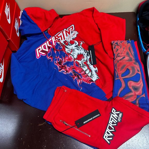 Rockstar Original | Shirts | Rockstar Original Mens Blue Red Long ...